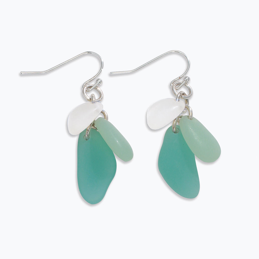Sea Glass Cluster Earrings – SunStruck Gift Boutique